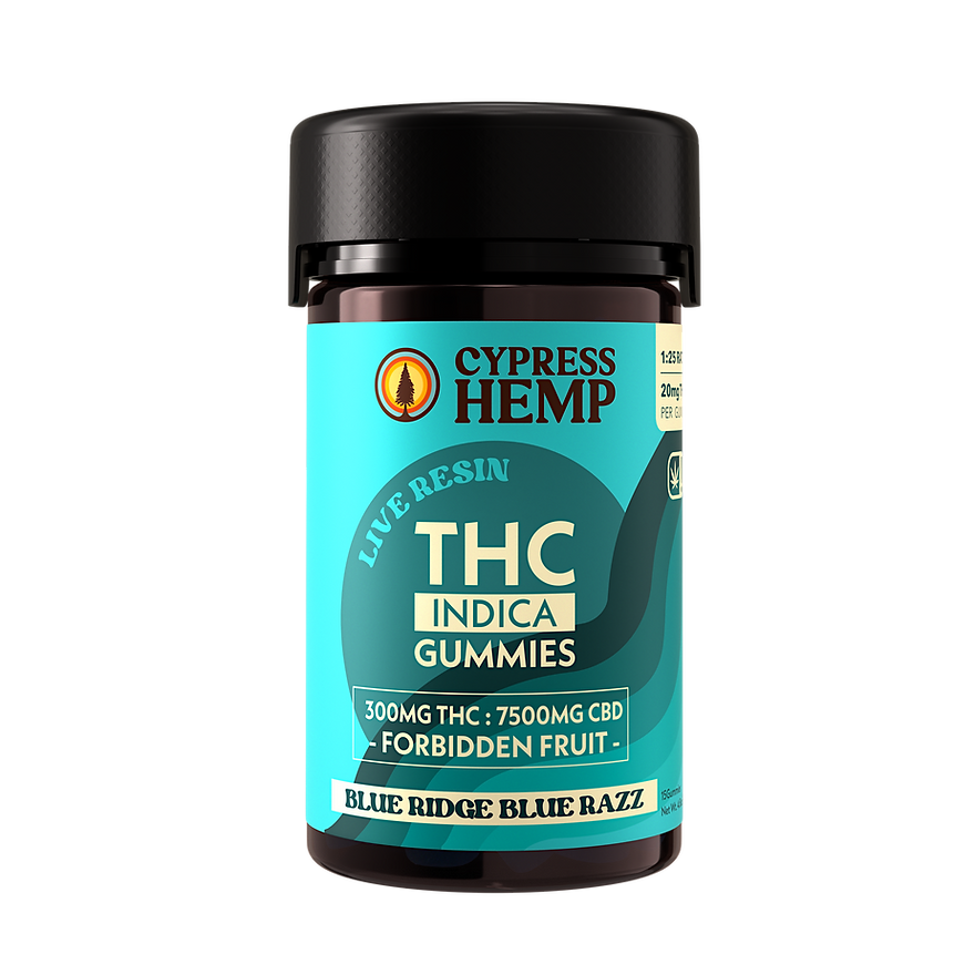 Cypress Hemp VA Legal 25:1 500mg:20mg CBD:THC Forbidden Fruit Blue Raz
