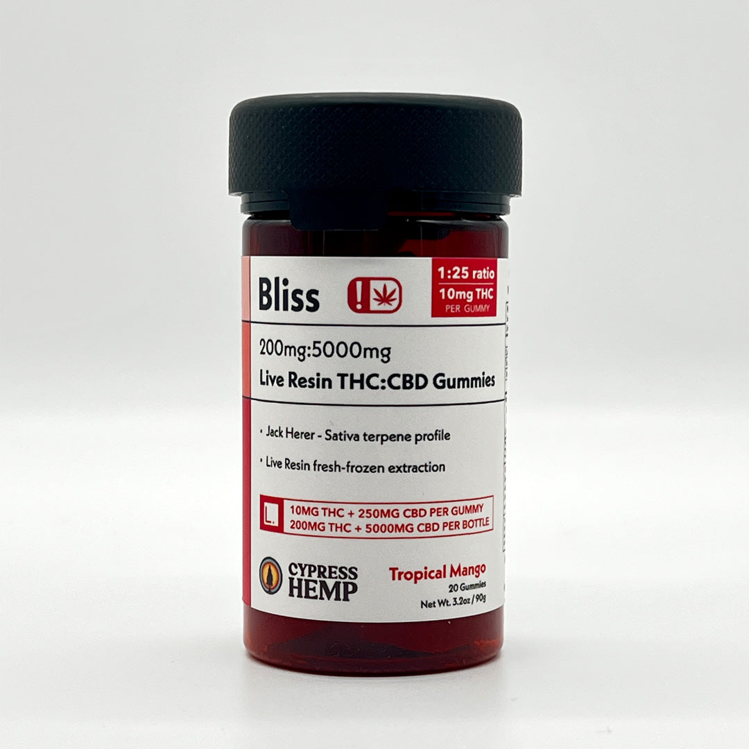 Cypress Hemp VA Legal 25:1 250mg:10mg CBD:THC Jack Herer Tropical Mang
