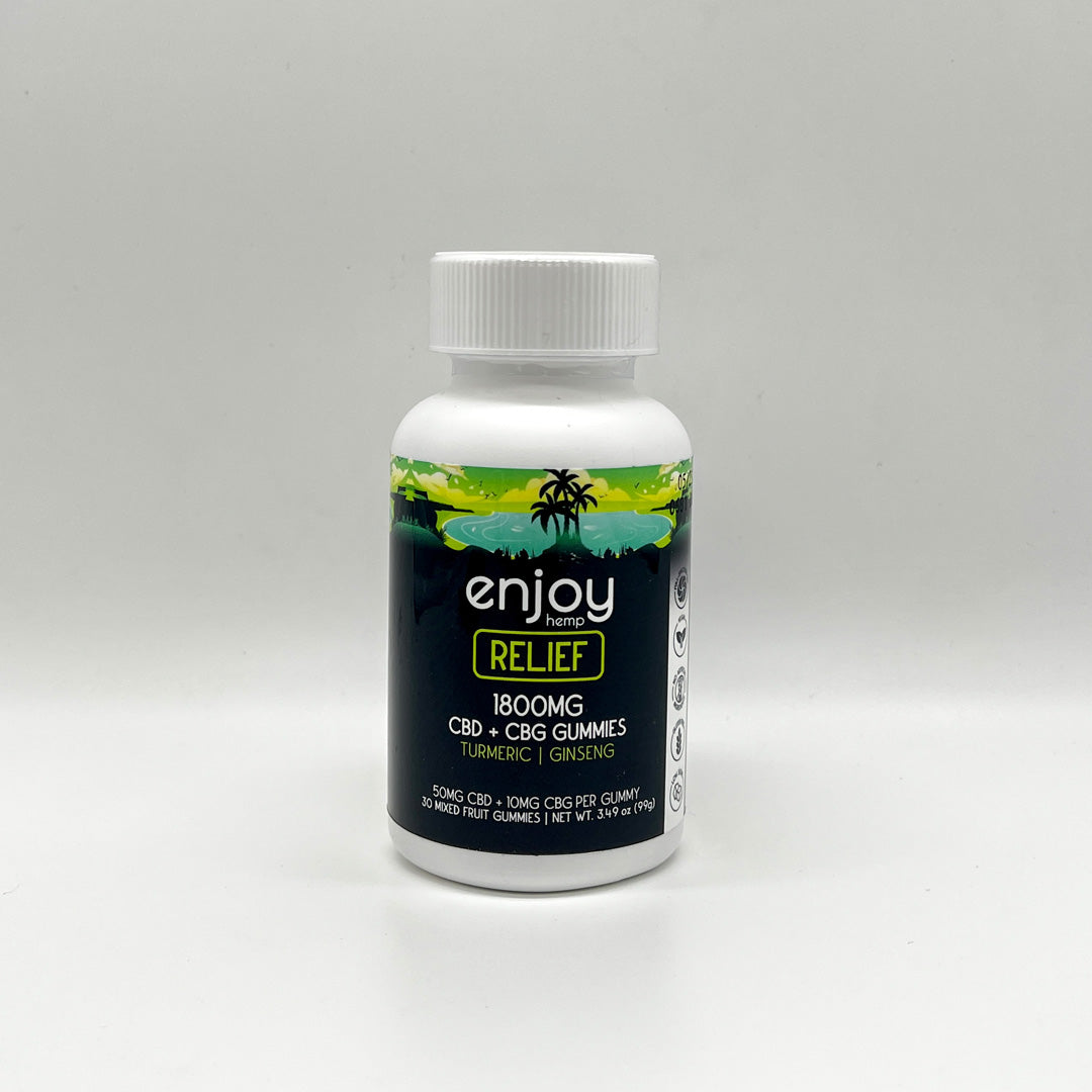 Enjoy Hemp CBD + CBG + Turmeric + Ginseng Relief Gummies